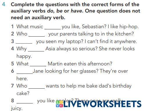 Verbs do, have or be (questions) 7176802 | Yuliya Ogullo