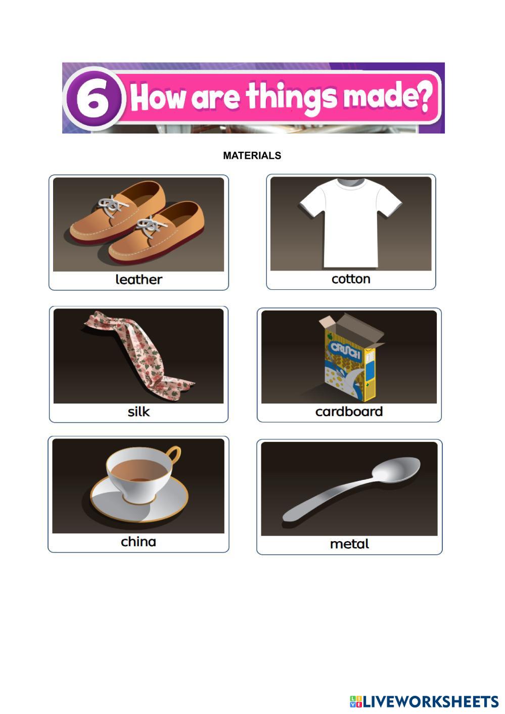 MATERIALS | Live Worksheets