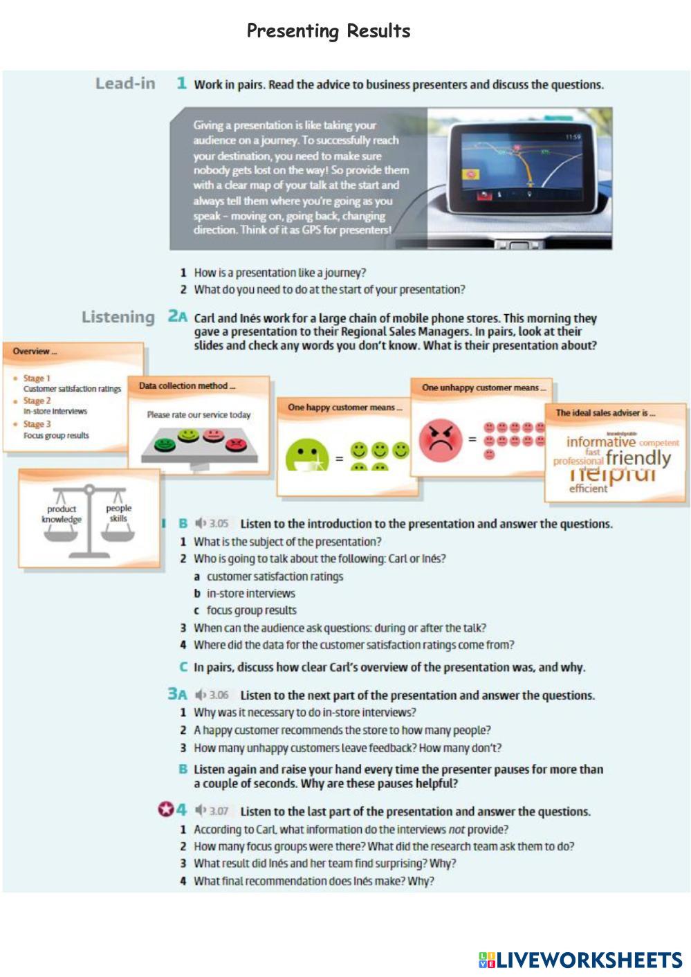 Presenting Resu… | Free Interactive Worksheets | 7177725
