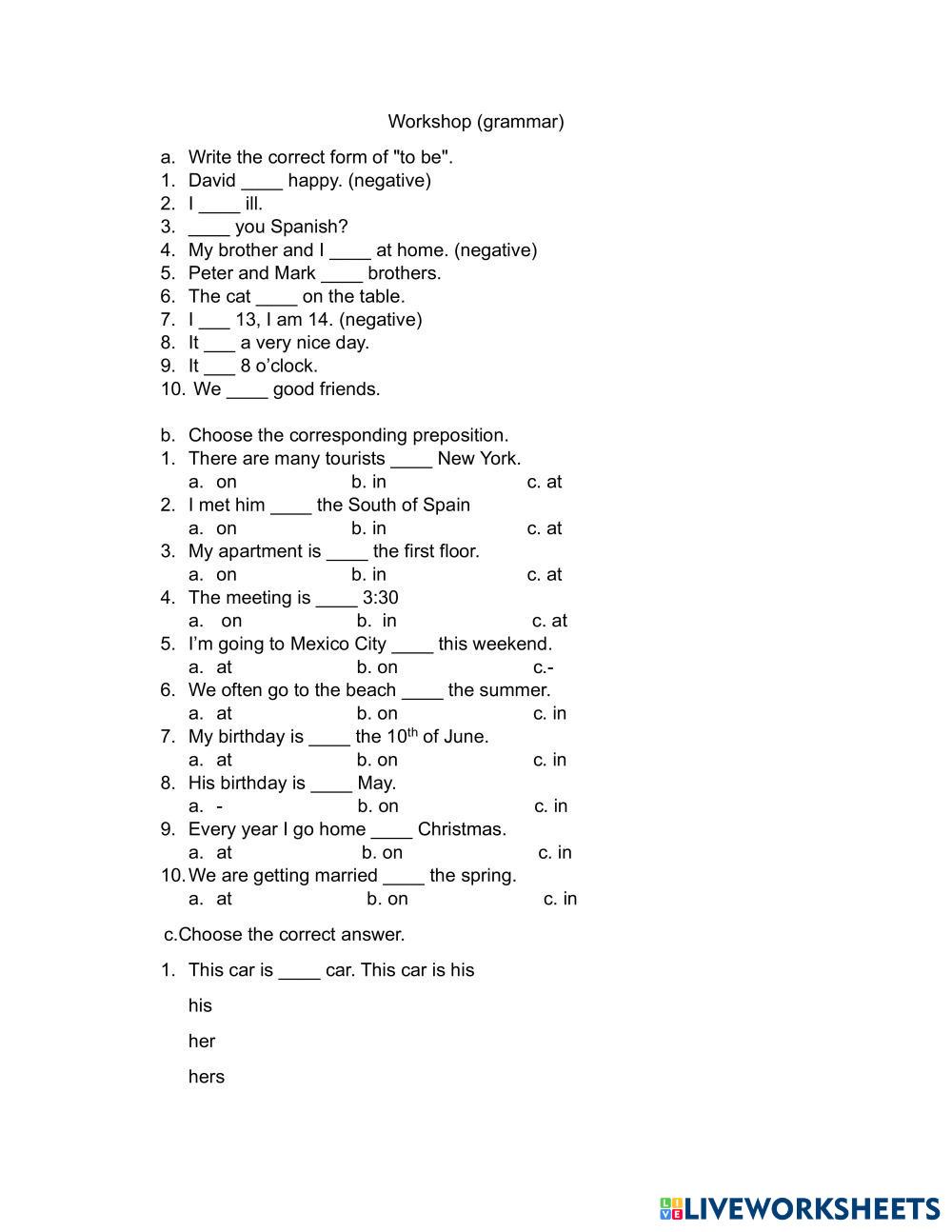 Grammar | Live Worksheets