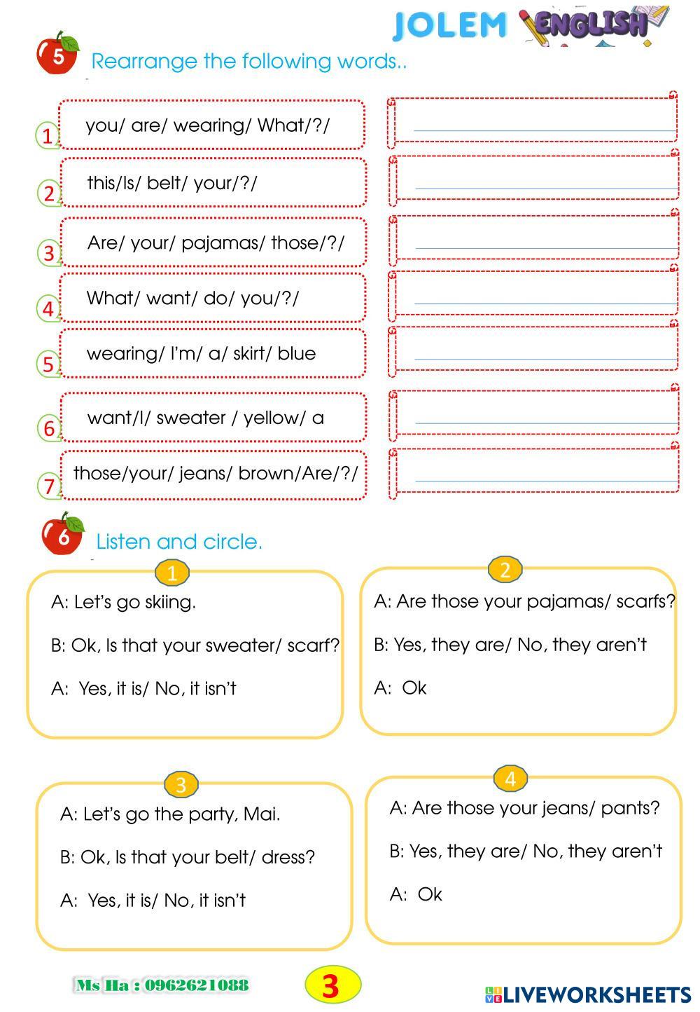 7178553 | SS3 U6 L3 | Hoàng Thị Hà | LiveWorksheets