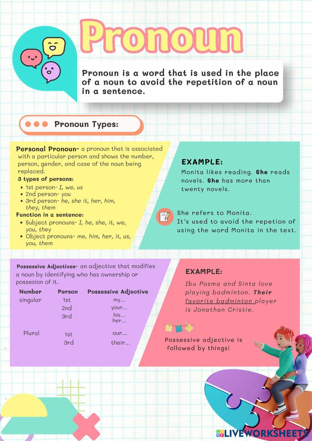 Pronoun | Free Interactive Worksheets | 7178865