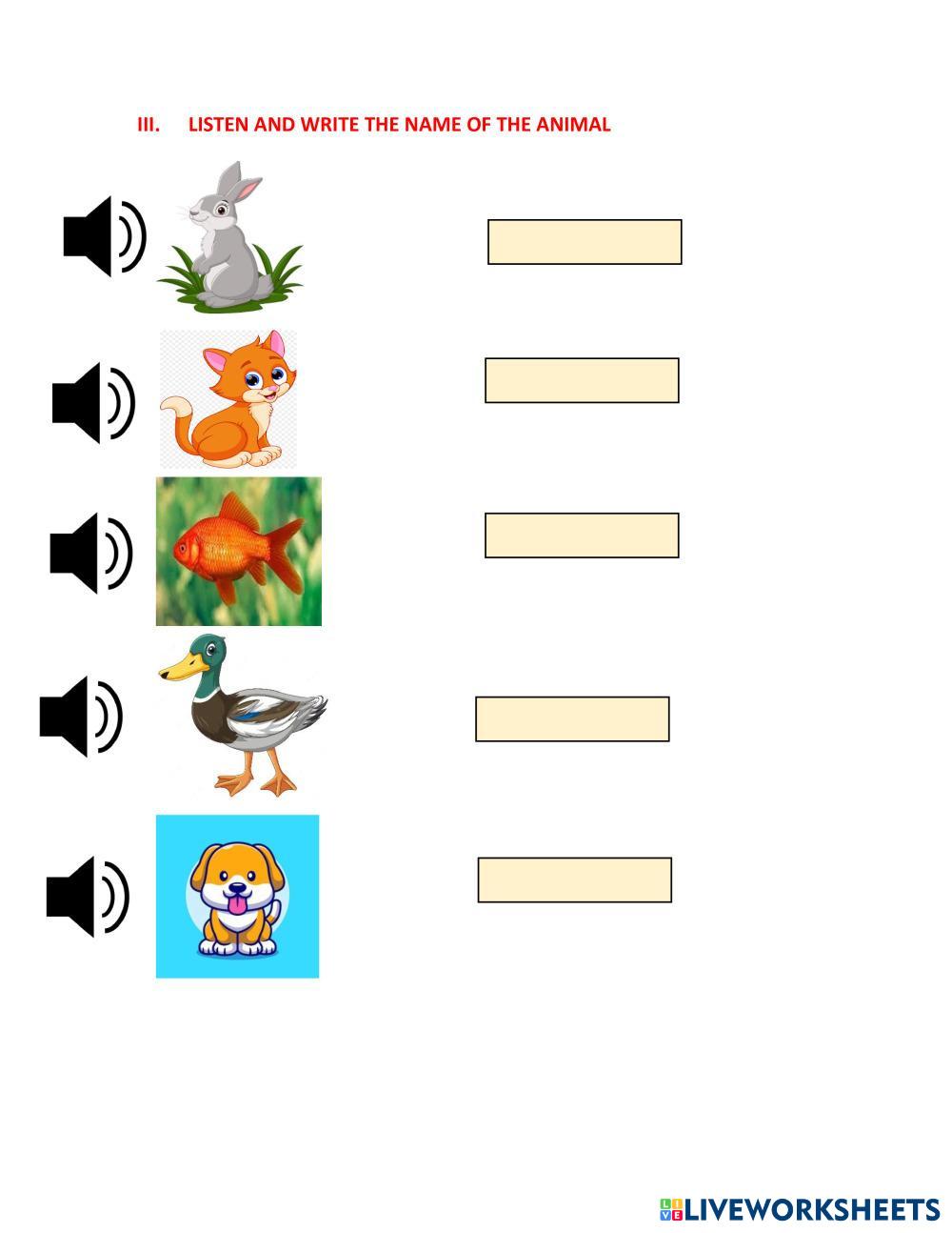 ANIMALS | Live Worksheets