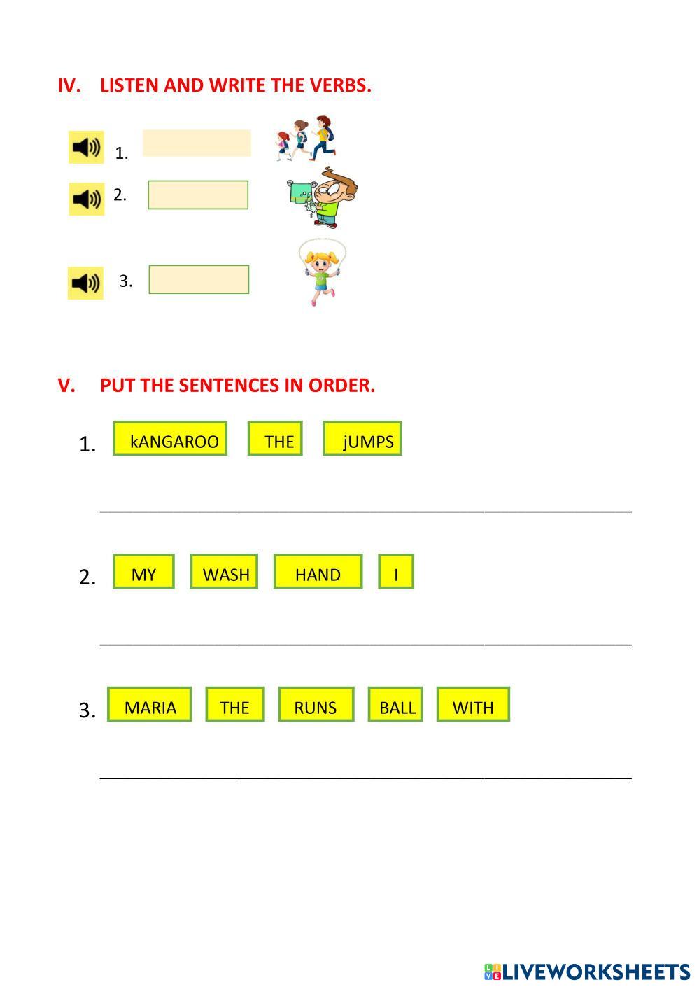 THE VERBS | Live Worksheets
