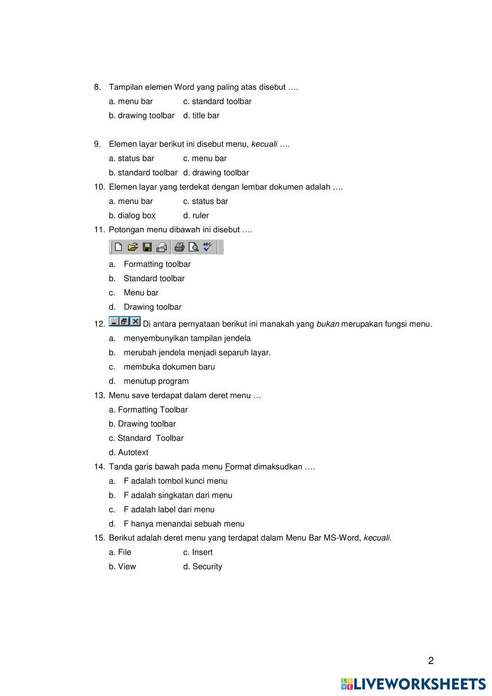 test soal | Live Worksheets