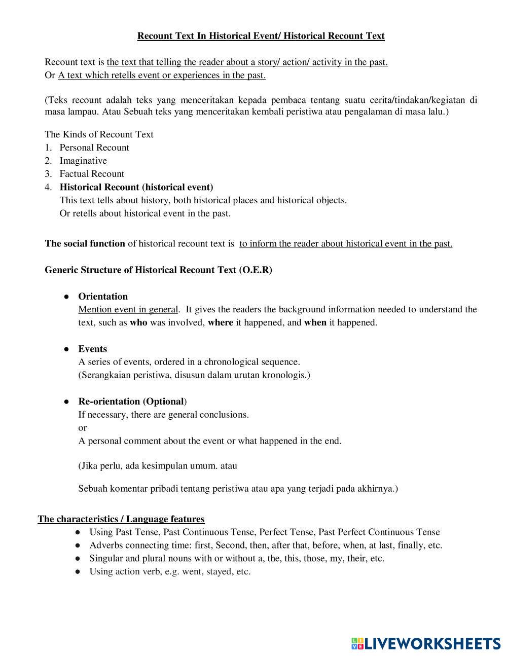 LKPD Historical recount text | Martalisa | Live