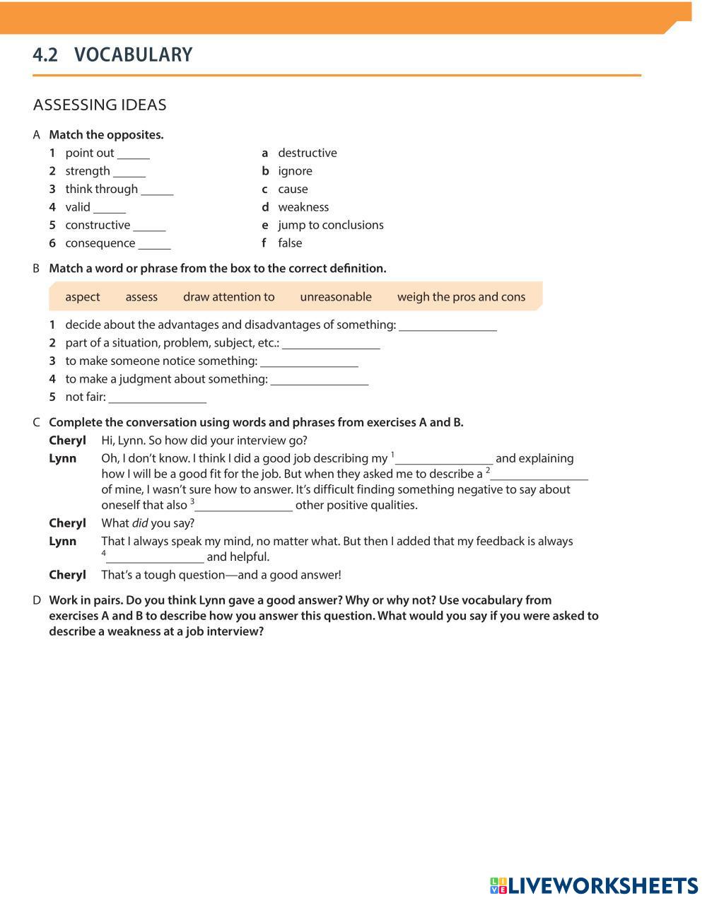 7183255 | ASSESING IDEAS | KARLA RUANO | LiveWorksheets