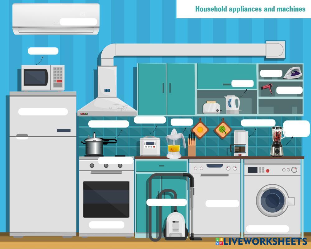 Household appli… | Free Interactive Worksheets | 7183459