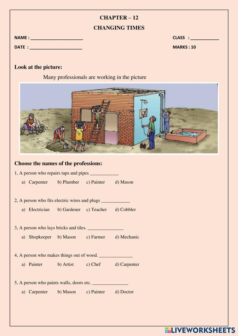 CHANGING TIMES - WORKSHEET 1 7184255 | STC PUDUCHERRY