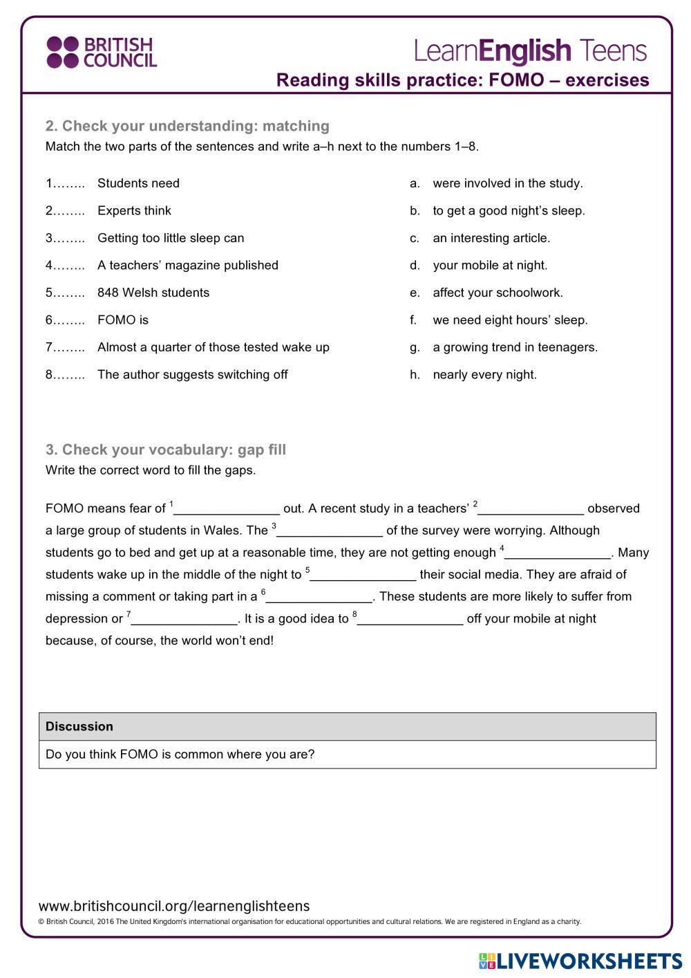 READING PRACTICE- Intermediate | Live Worksheets