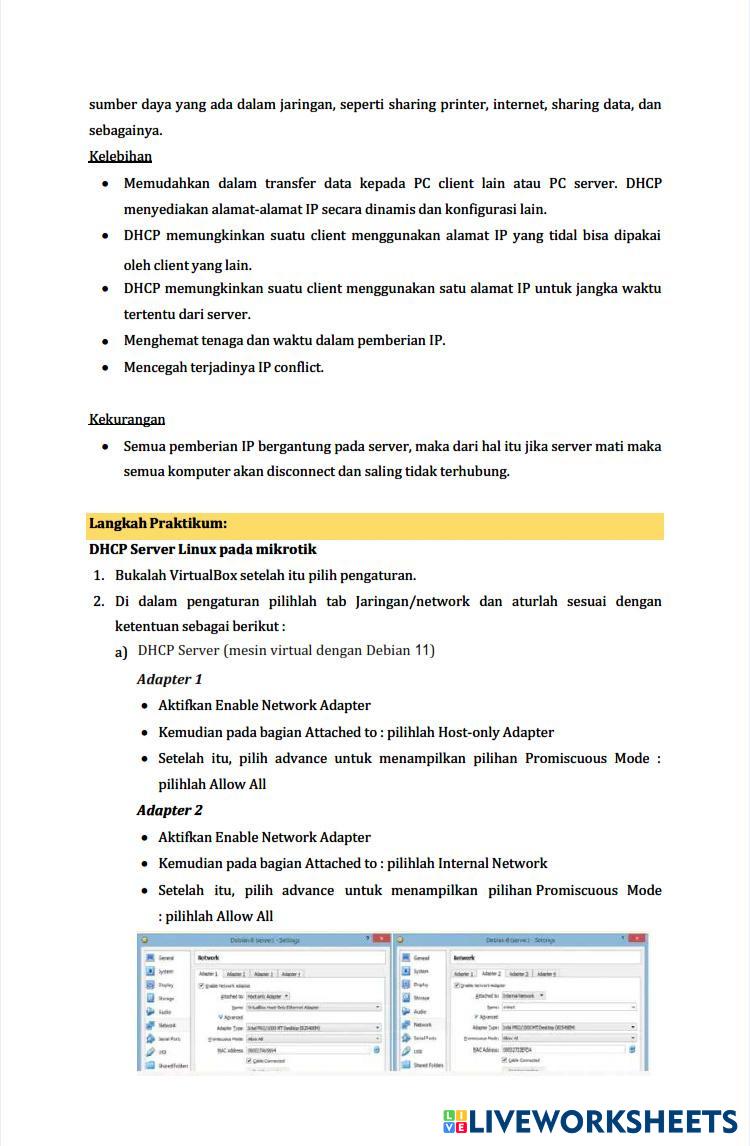 LKPD DHCP Server | Live Worksheets