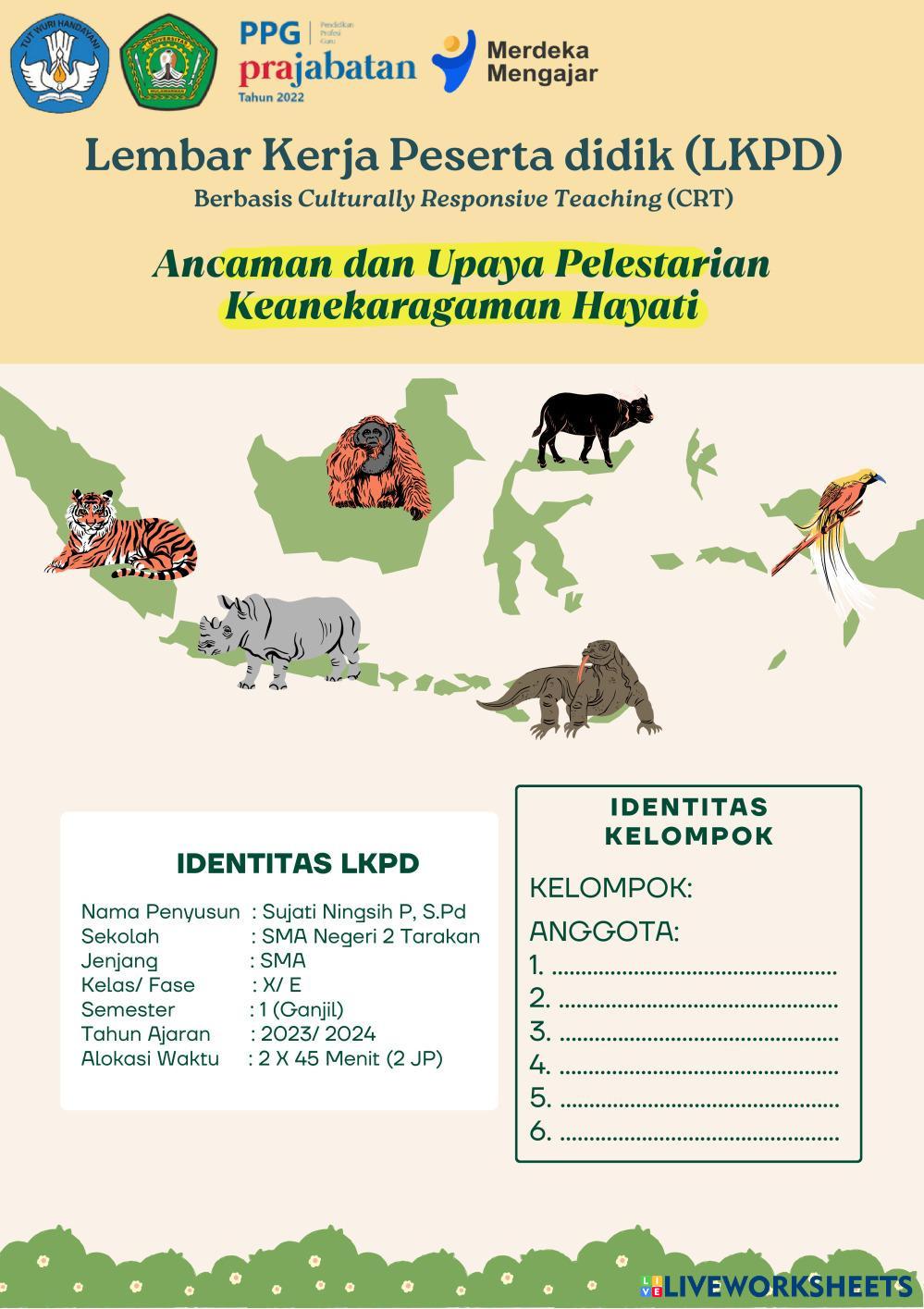 Lkpd Ancaman Dan Upaya Pelestarian Keanekaragaman Hayati Live