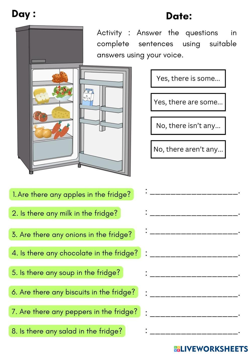 What's in the Fridge? (Lower) | Live Worksheets