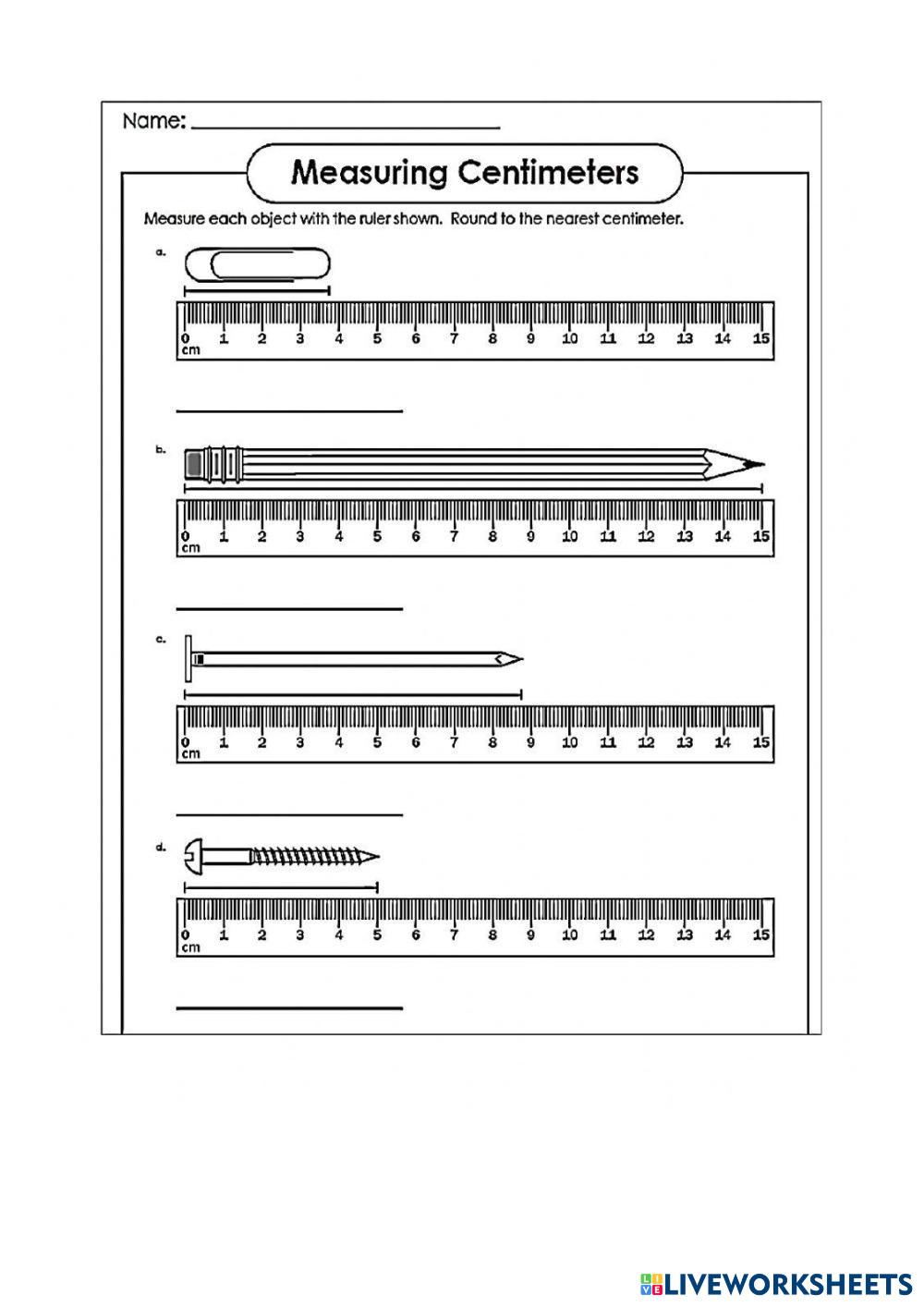 7189166 | Measuring Length with a cm Ruler