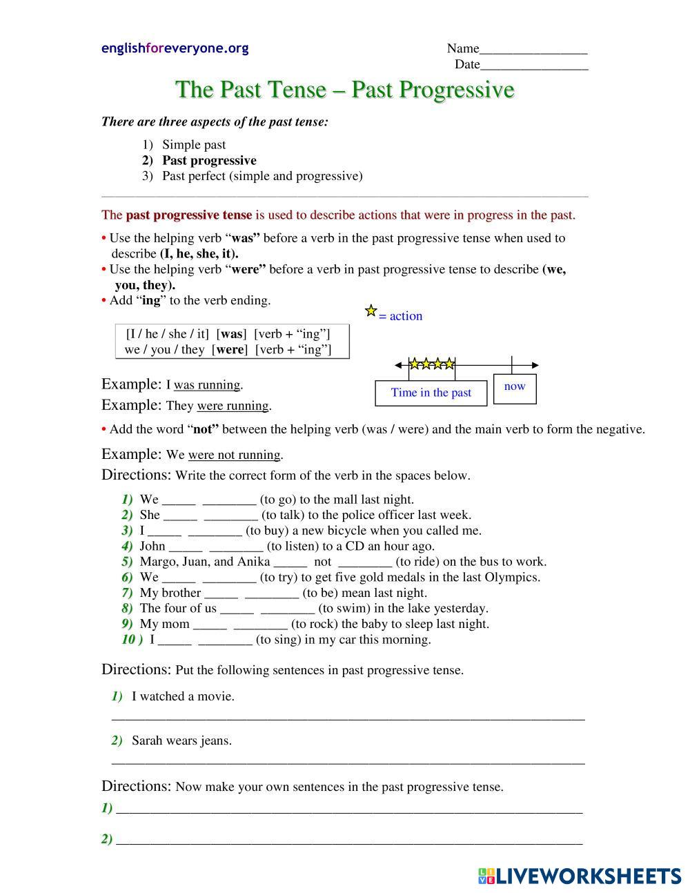 Past Continuous | Live Worksheets
