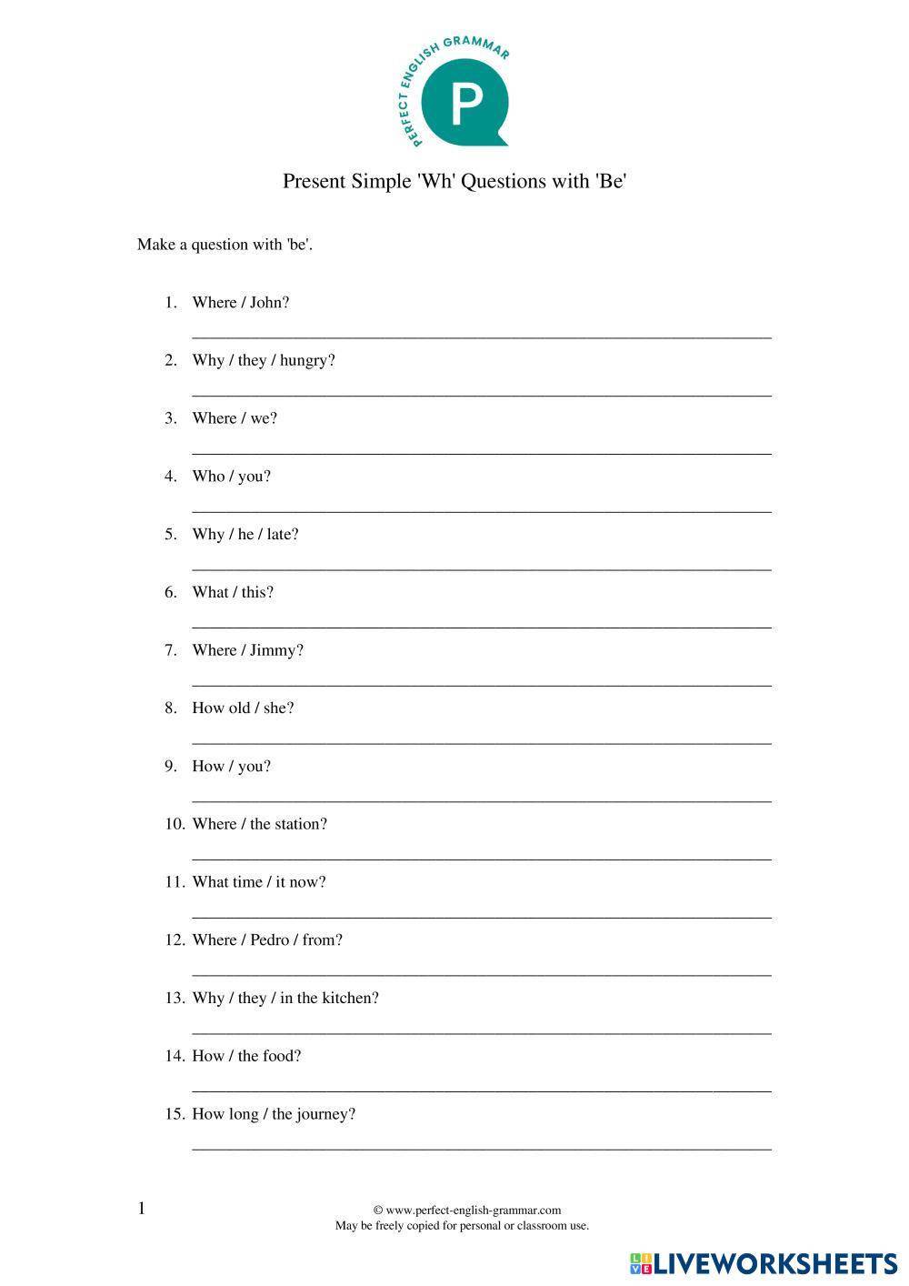 7191820 | Wh- questions with be | EXTRA CLASSES