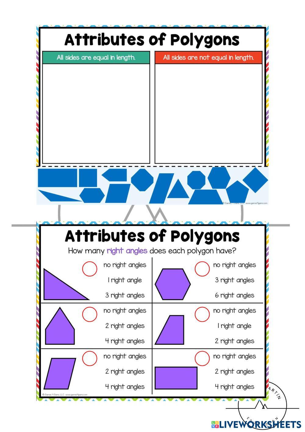 Atributes polygons | Live Worksheets