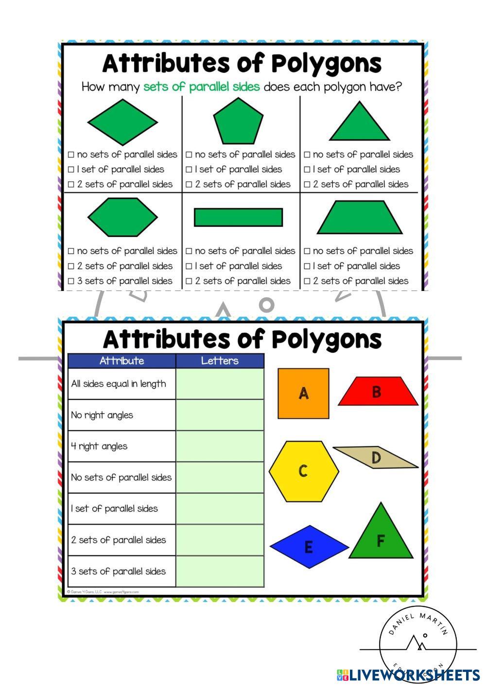 Atributes polygons | Live Worksheets