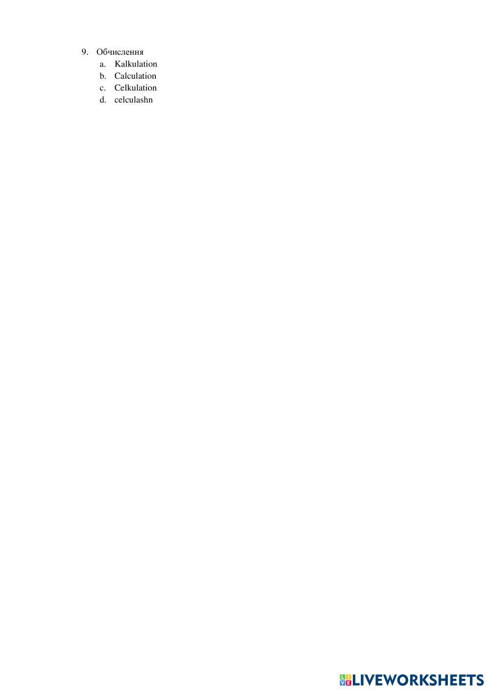 7192919 | School subjects | Inna | LiveWorksheets