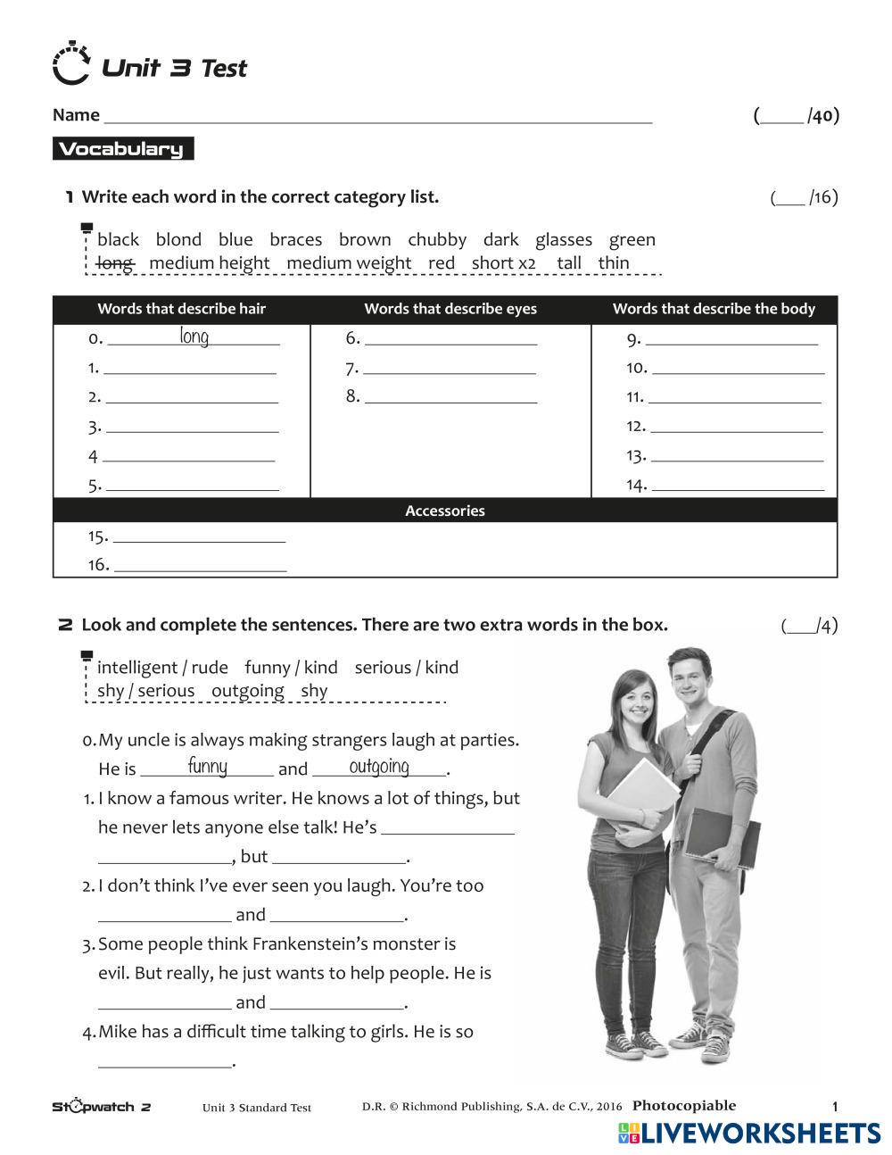 Stopwatch 2 Test 3 | LiveWorksheets | 7193394