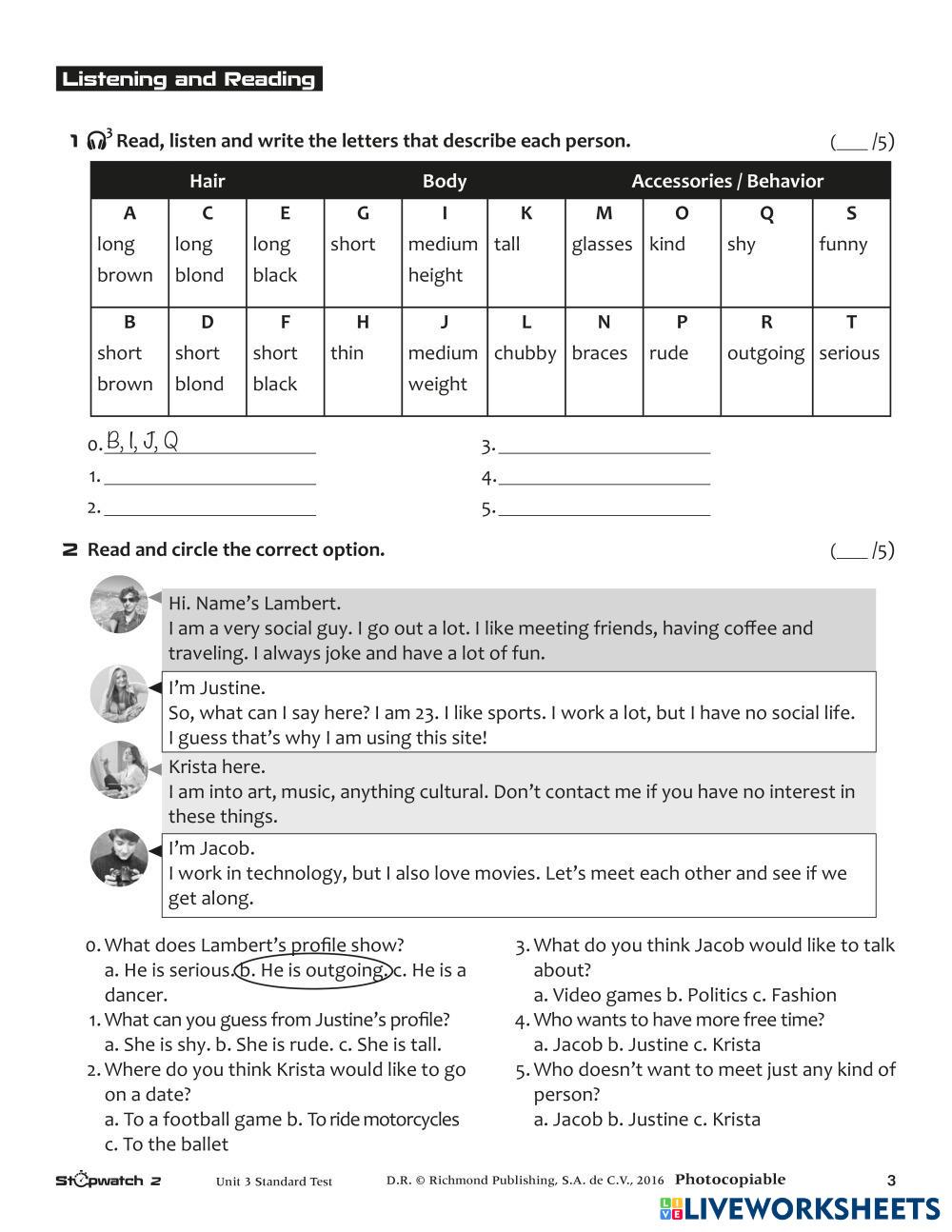 Stopwatch 2 Test 3 | LiveWorksheets | 7193394