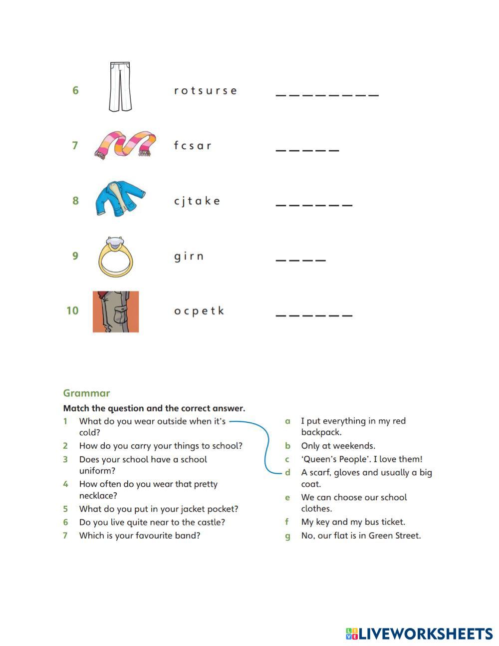 Unit 2-Grammar-Grade 10 | Live Worksheets