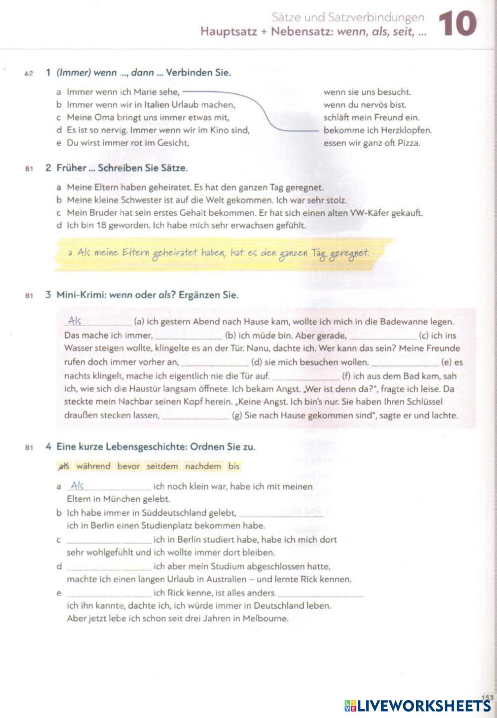 wenn, als, seit - Satz 7194472 | Daryna10 | Live