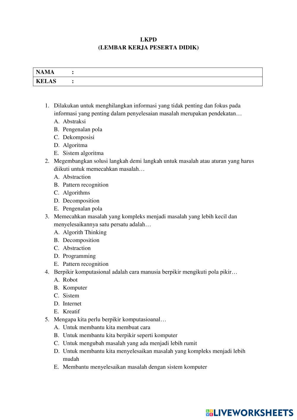 INFORMATIKA | Free Interactive Worksheets | 7194828