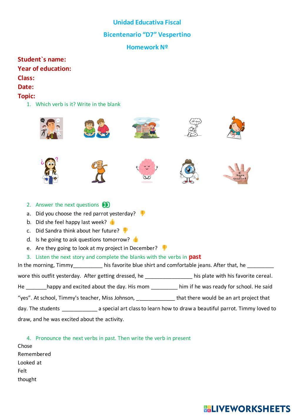 7196338 | Simple past | beysyjcha | LiveWorksheets