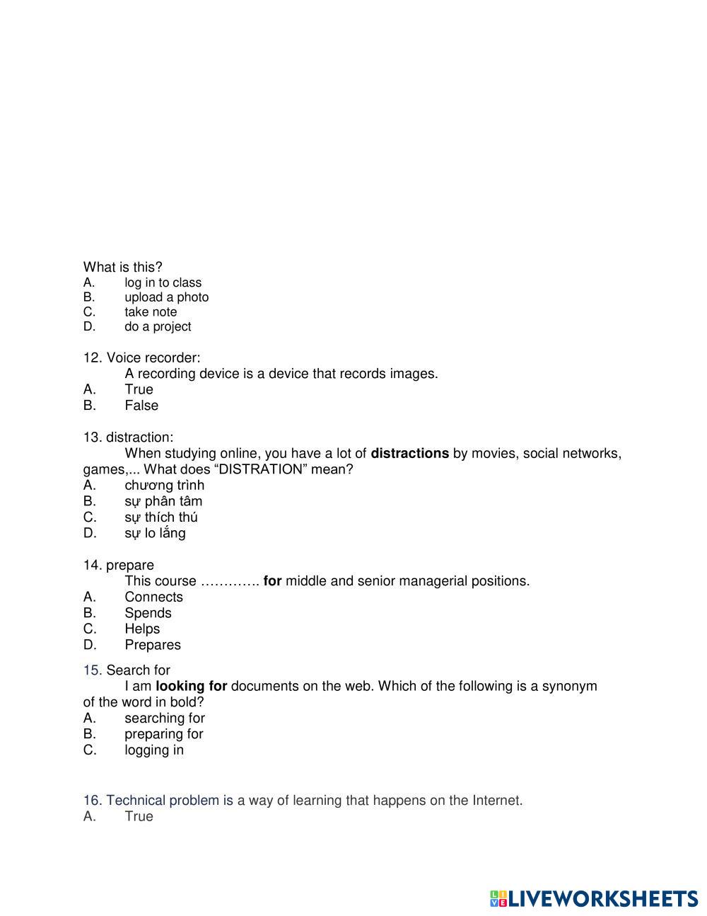 7197188 | Vocabulary Unit 8 - Grade 10 | Hồ Phạm Mỹ Diệu