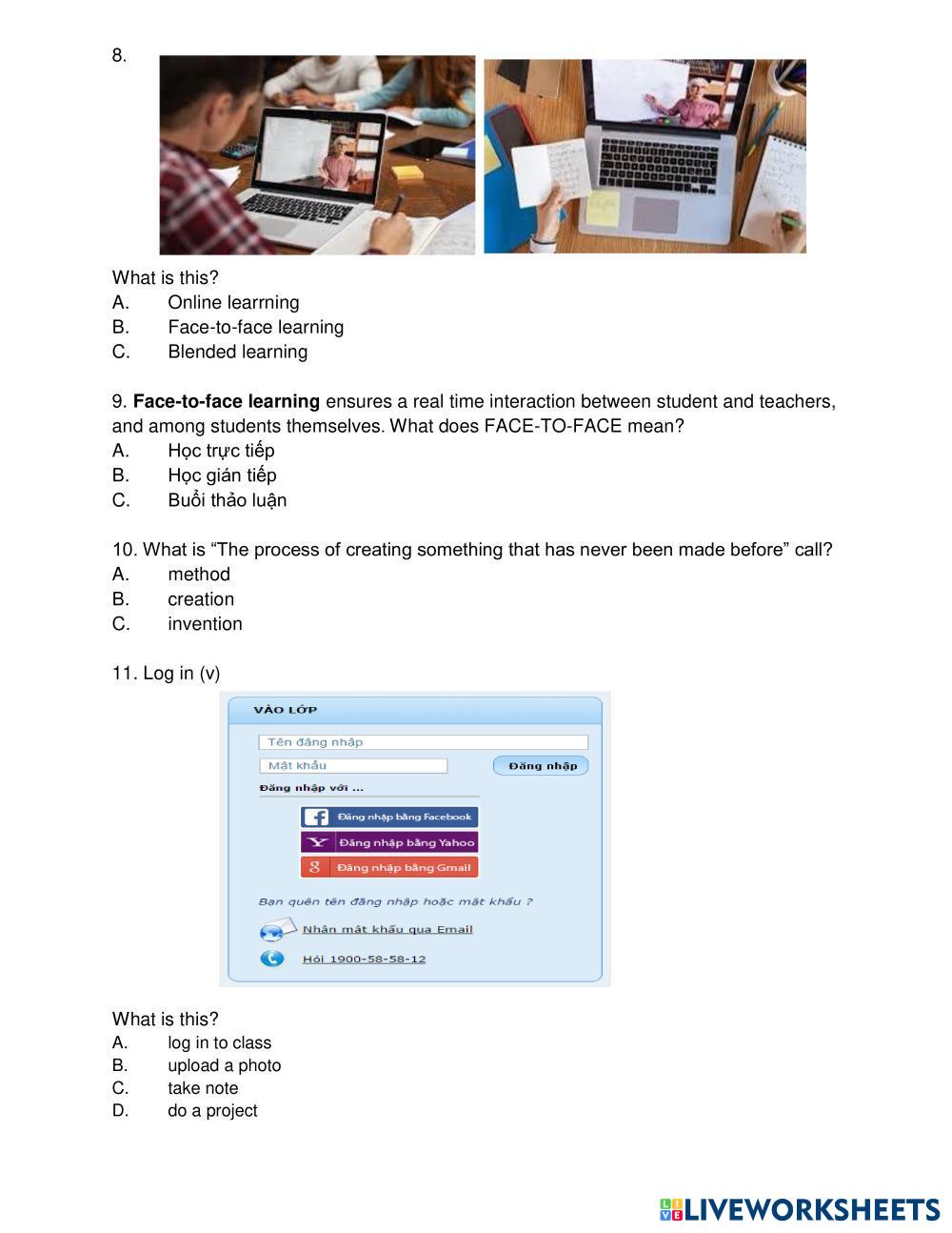 Unit 8-Vocabulary-Grade 10 | Live Worksheets