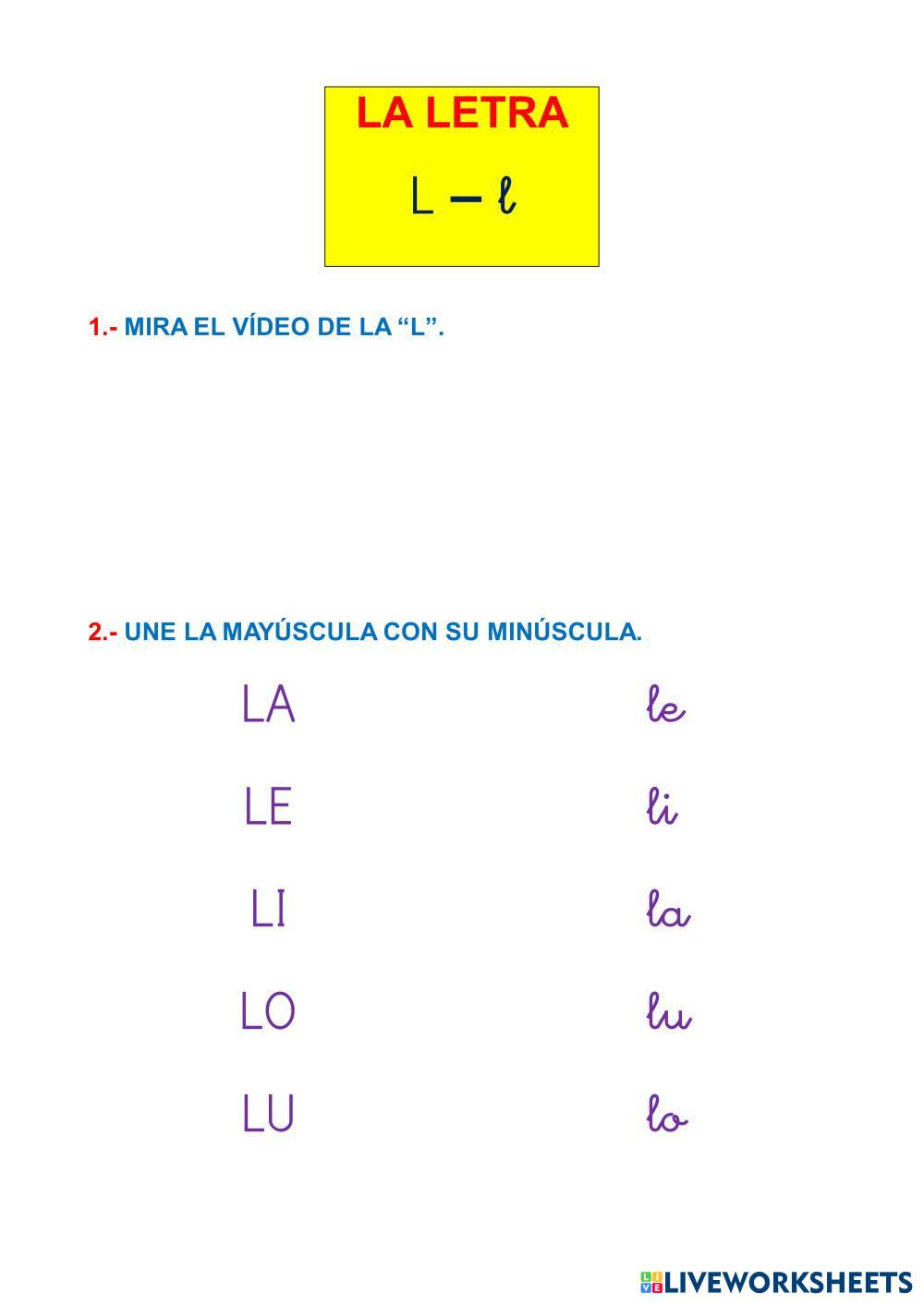 LA LETRA "L" | Free Interactive Worksheets | 7197297
