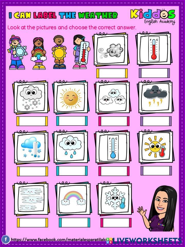 I Can label the Weather | Live Worksheets