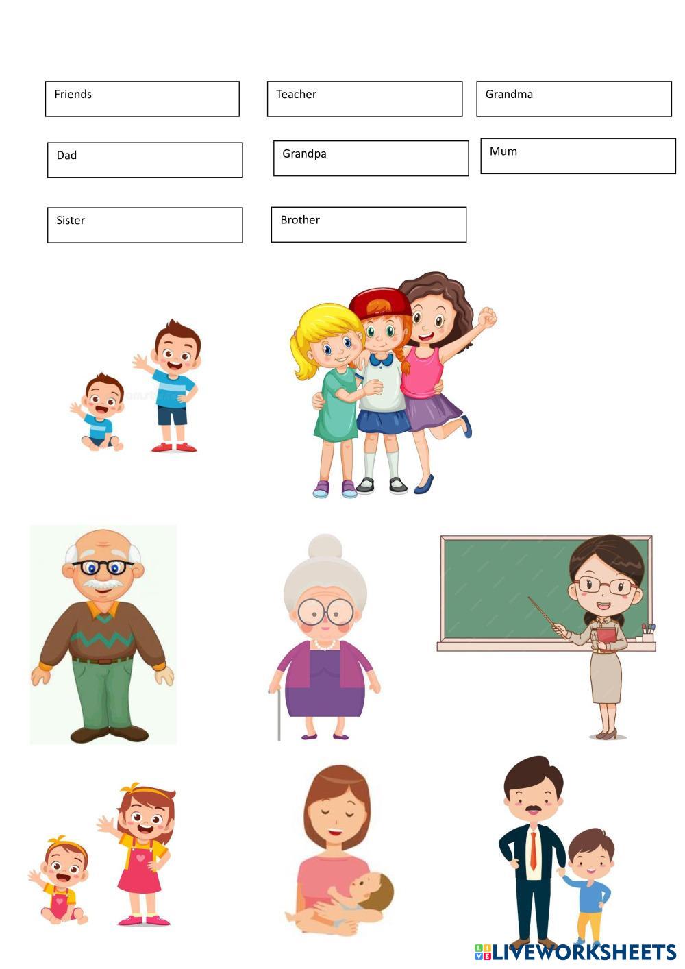 family vs friends | Live Worksheets