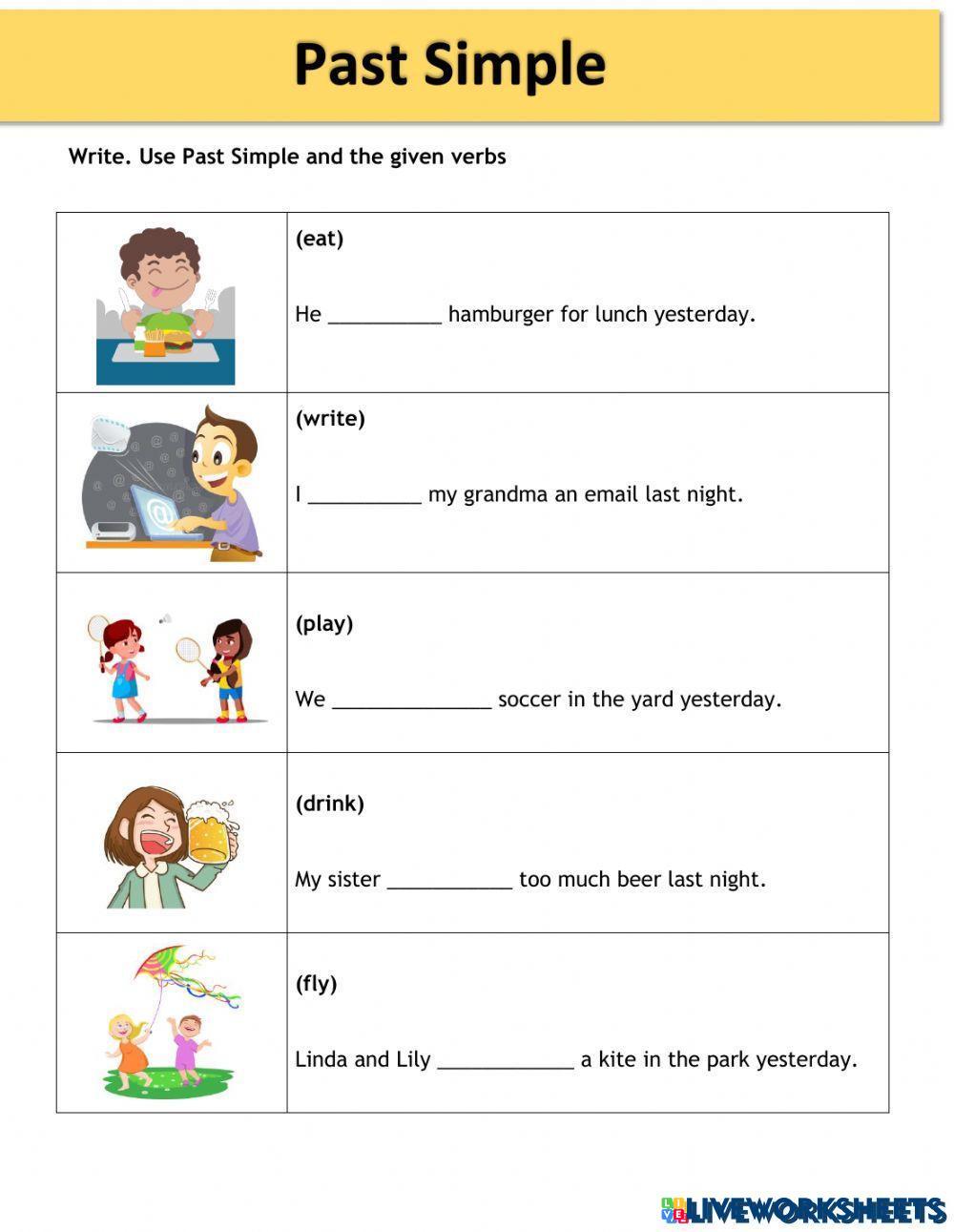 Verbs - Past Simple | Live Worksheets