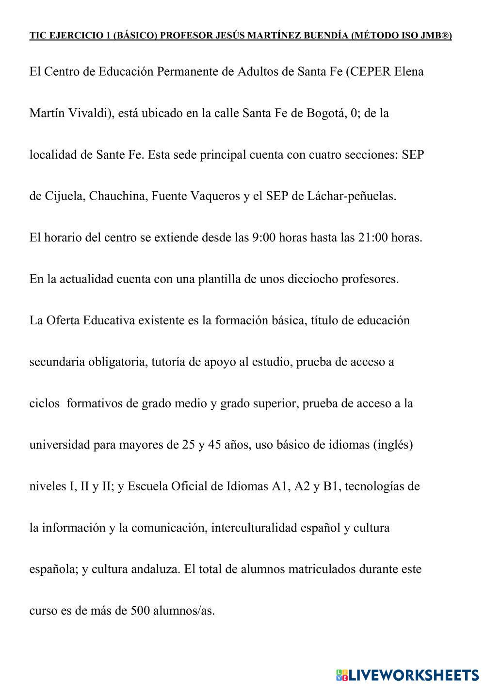 TIC EJERCICIO 1… | Free Interactive Worksheets | 7201102