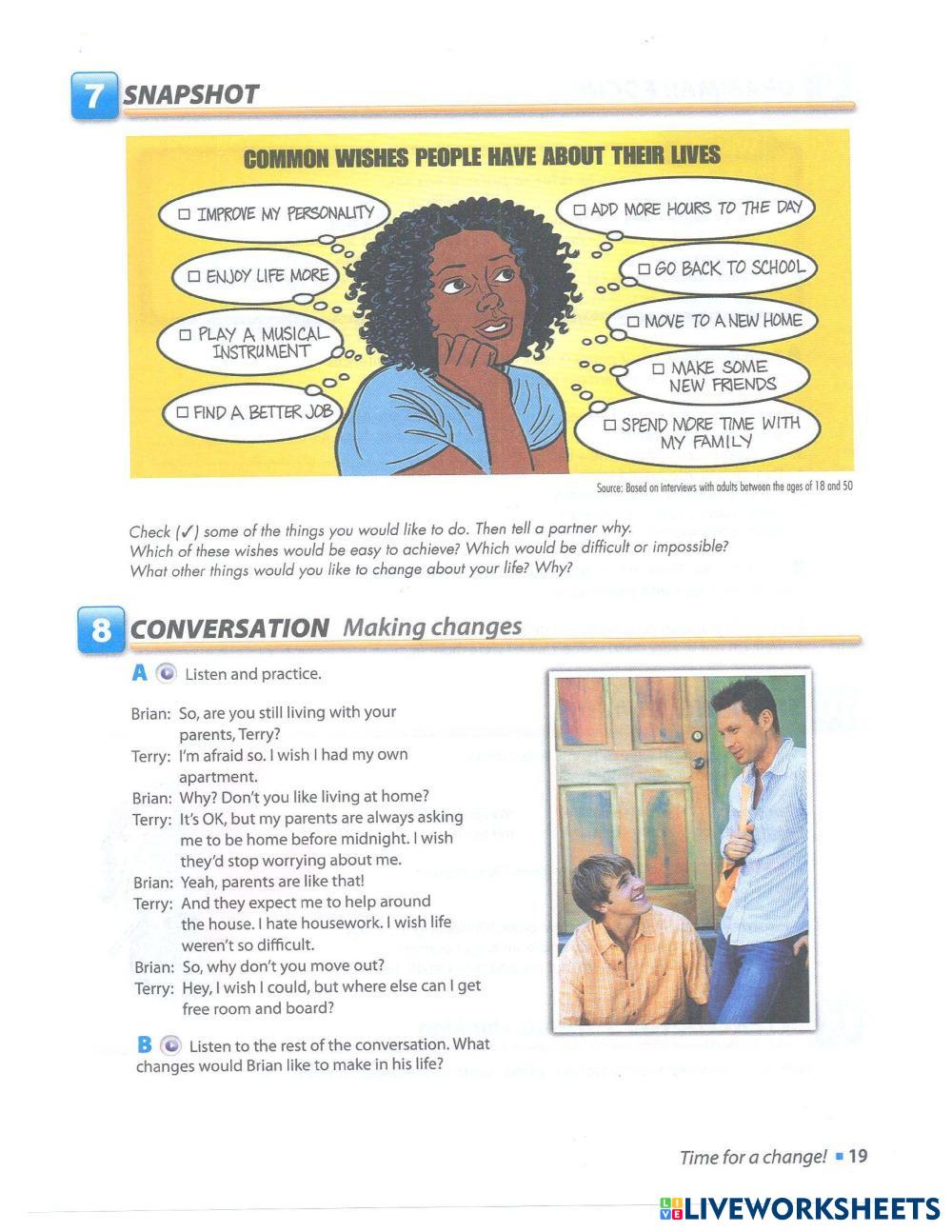 Unit 3 Time for a change! | Live Worksheets