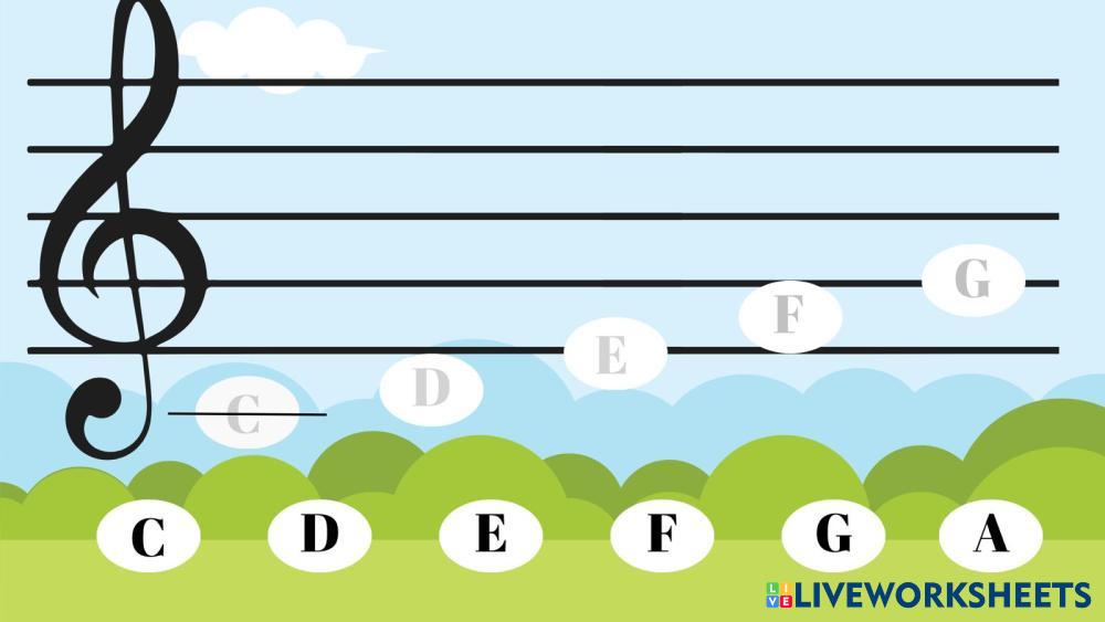 Drag the note | Live Worksheets