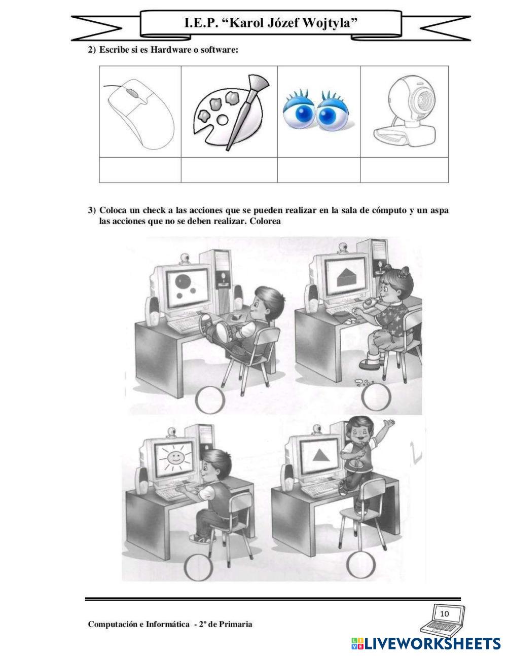 HARDWARE Y SOFTWARE | Live Worksheets
