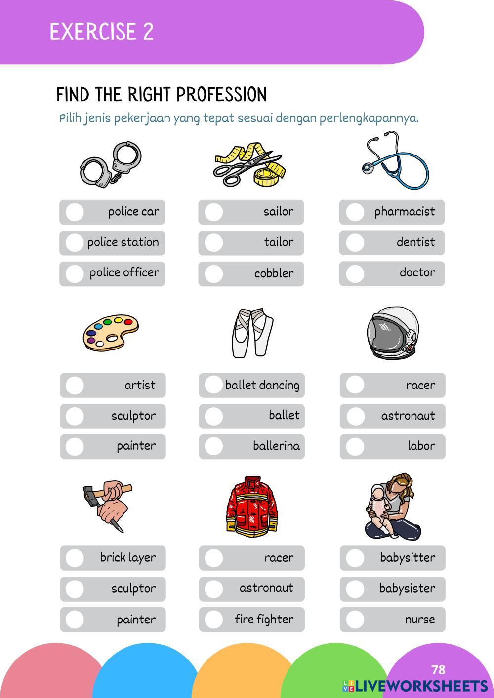 Professions | Live Worksheets