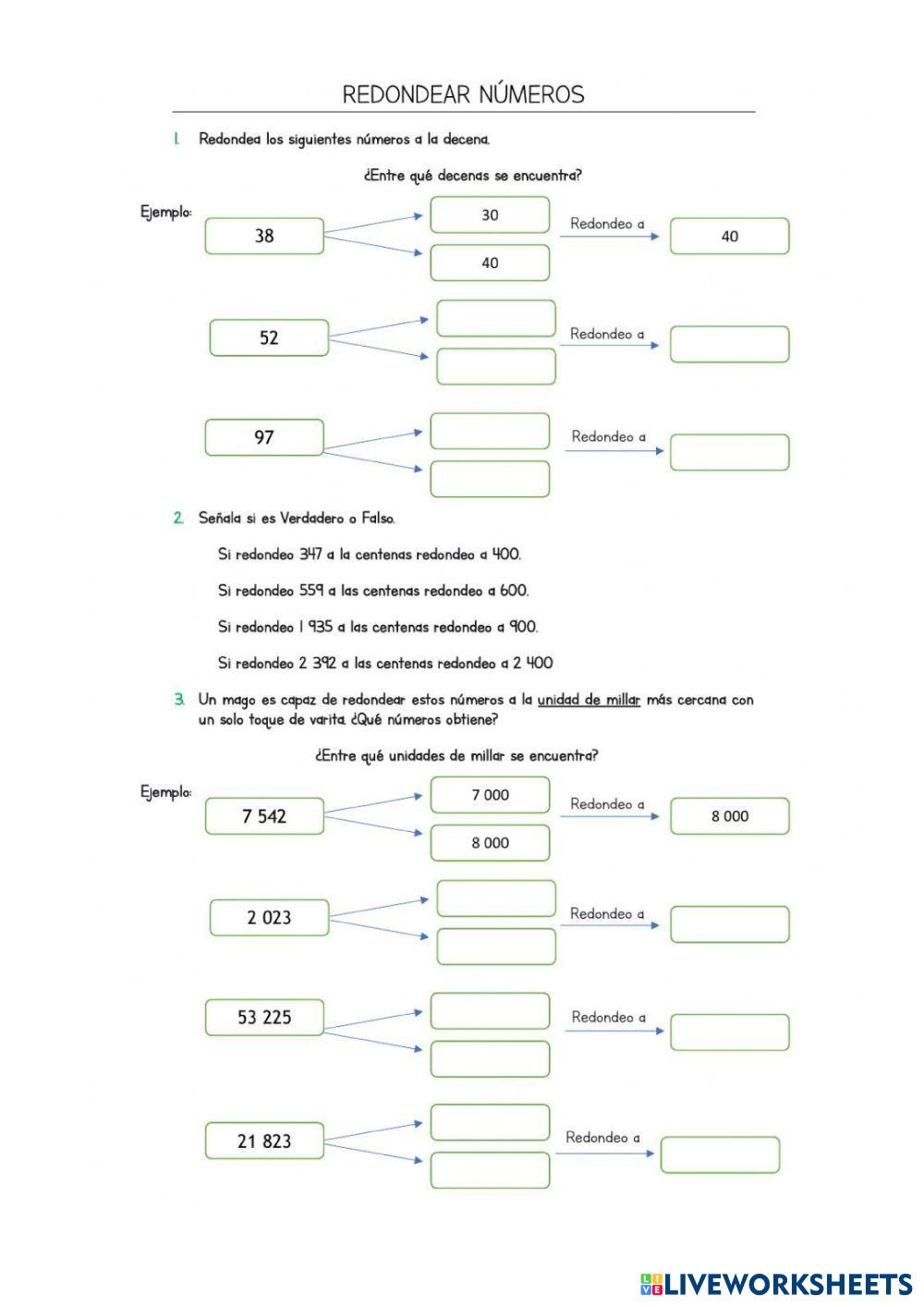 REDONDEO | Free Interactive Worksheets | 7205666