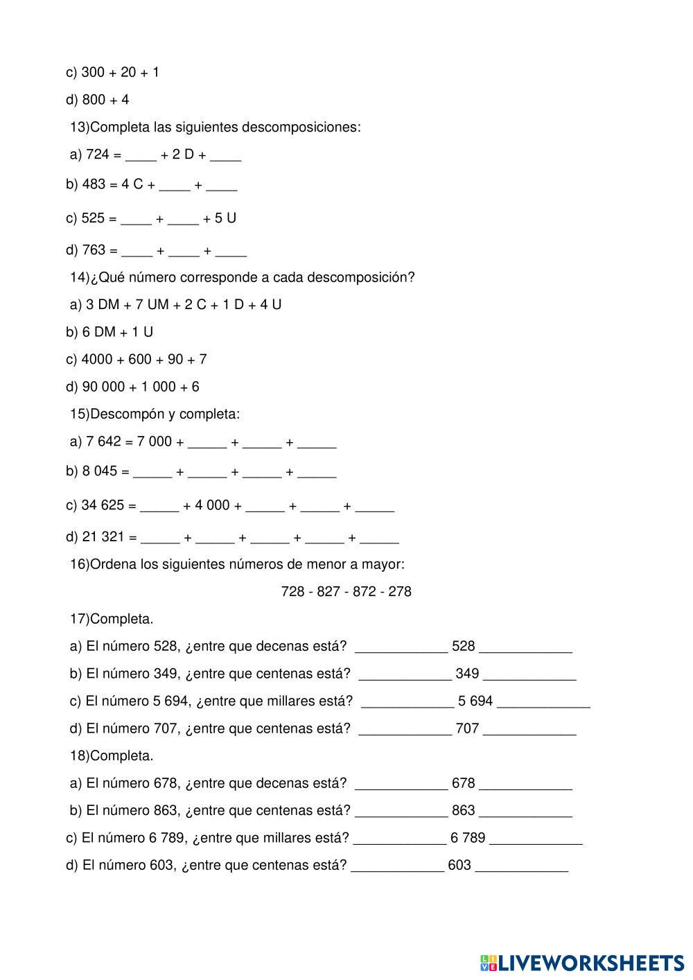 MATE UNIT 1 | Live Worksheets