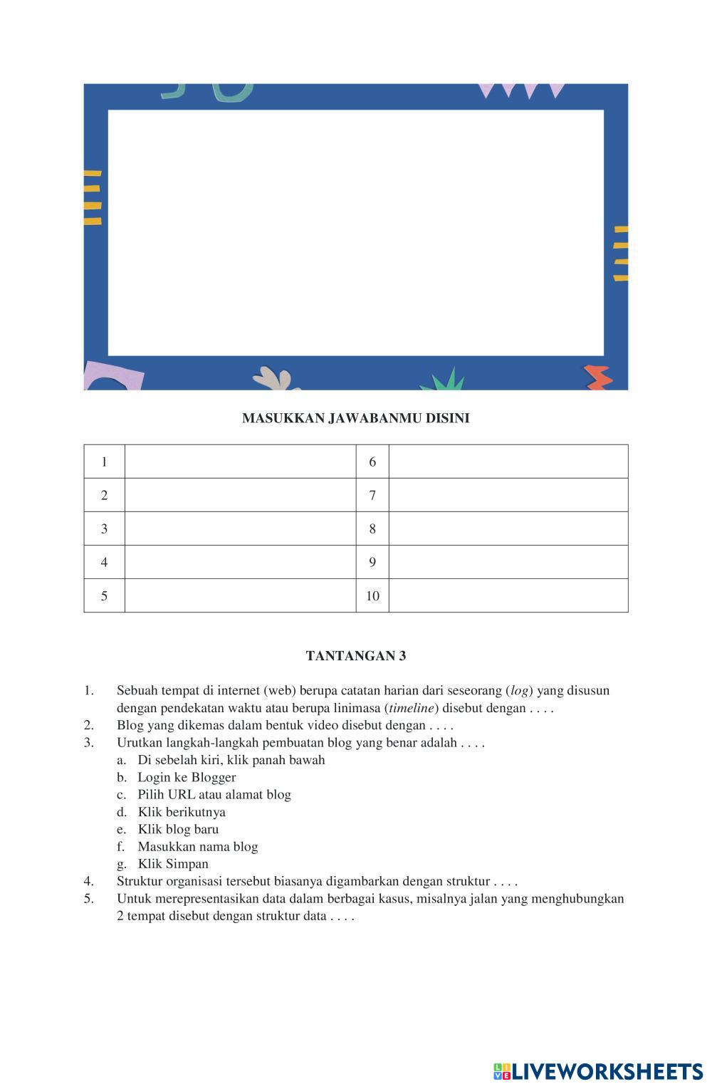 PTS INFORMATIKA… | Free Interactive Worksheets | 7206000