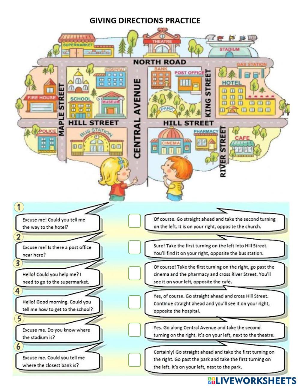 Giving directions | Live Worksheets