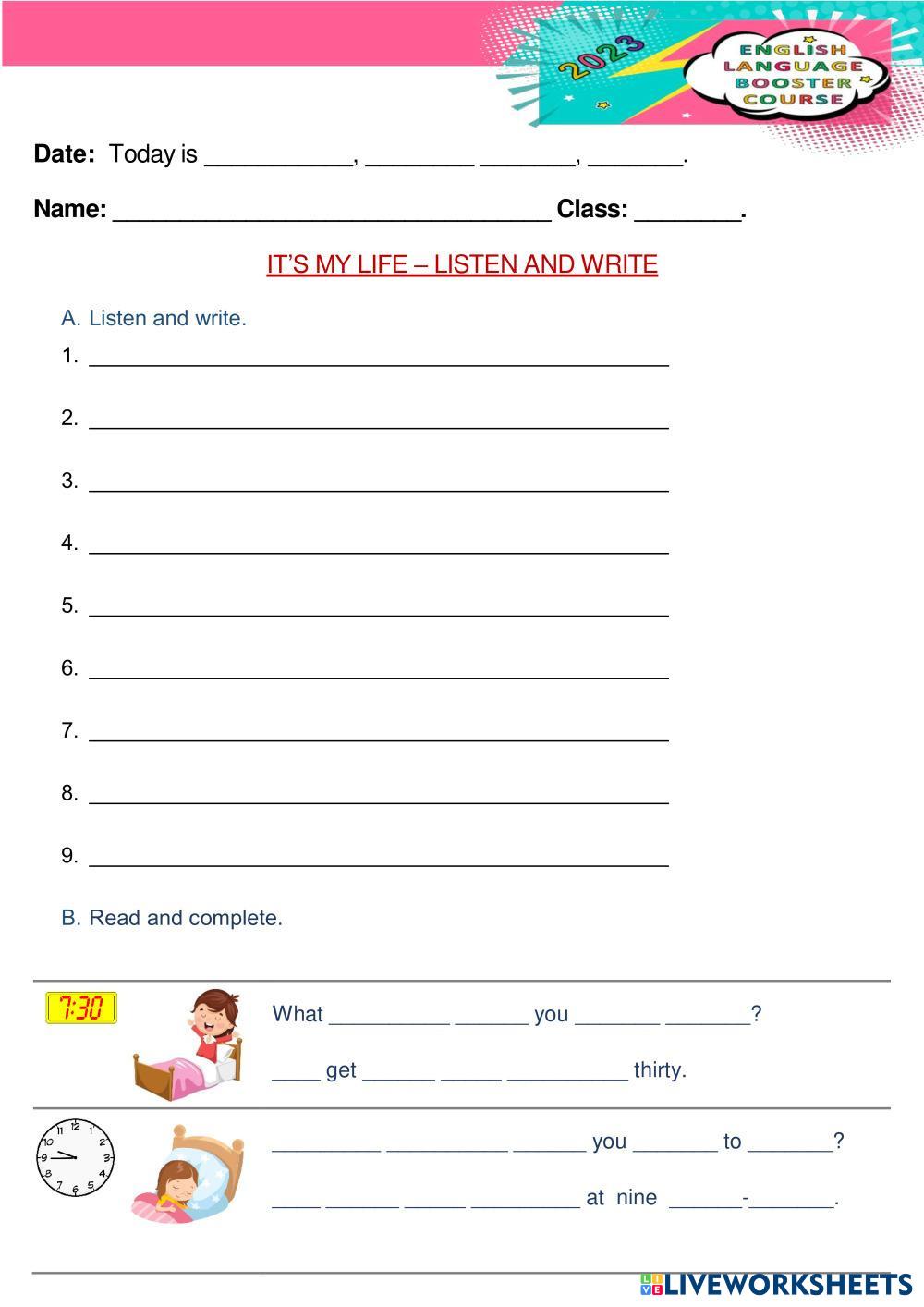 It's my life activities 1 | Live Worksheets