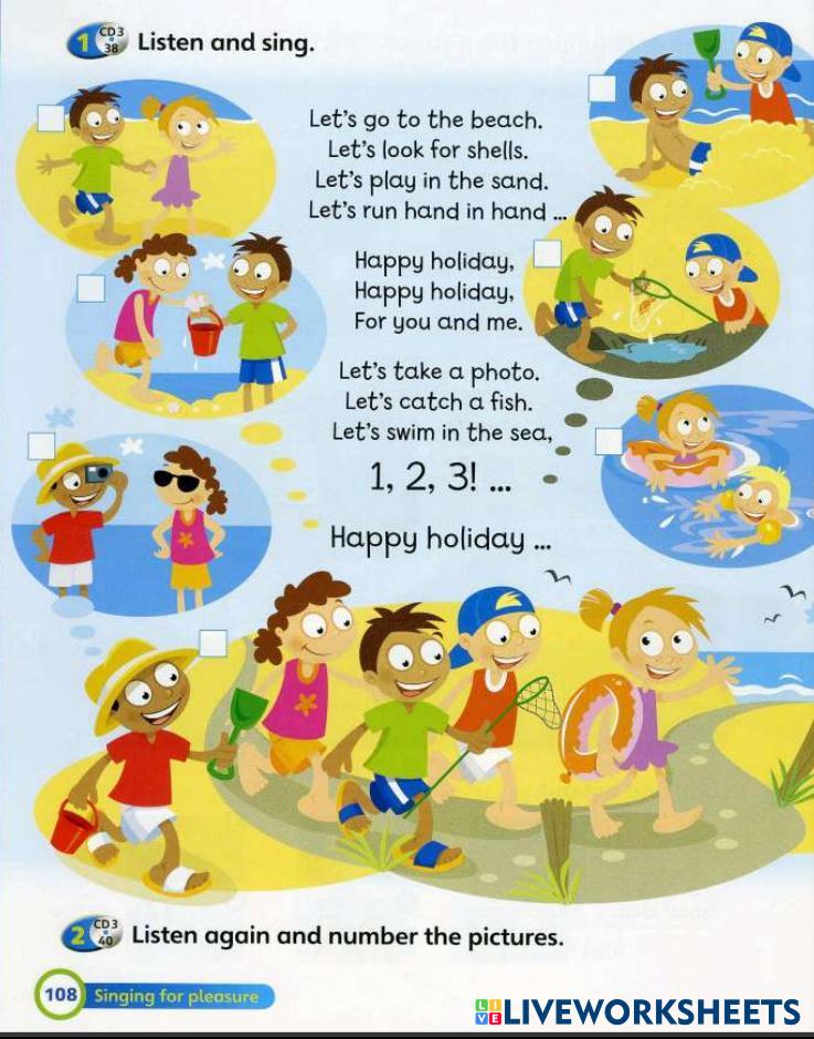 Listen, sing an… | Free Interactive Worksheets | 7207102