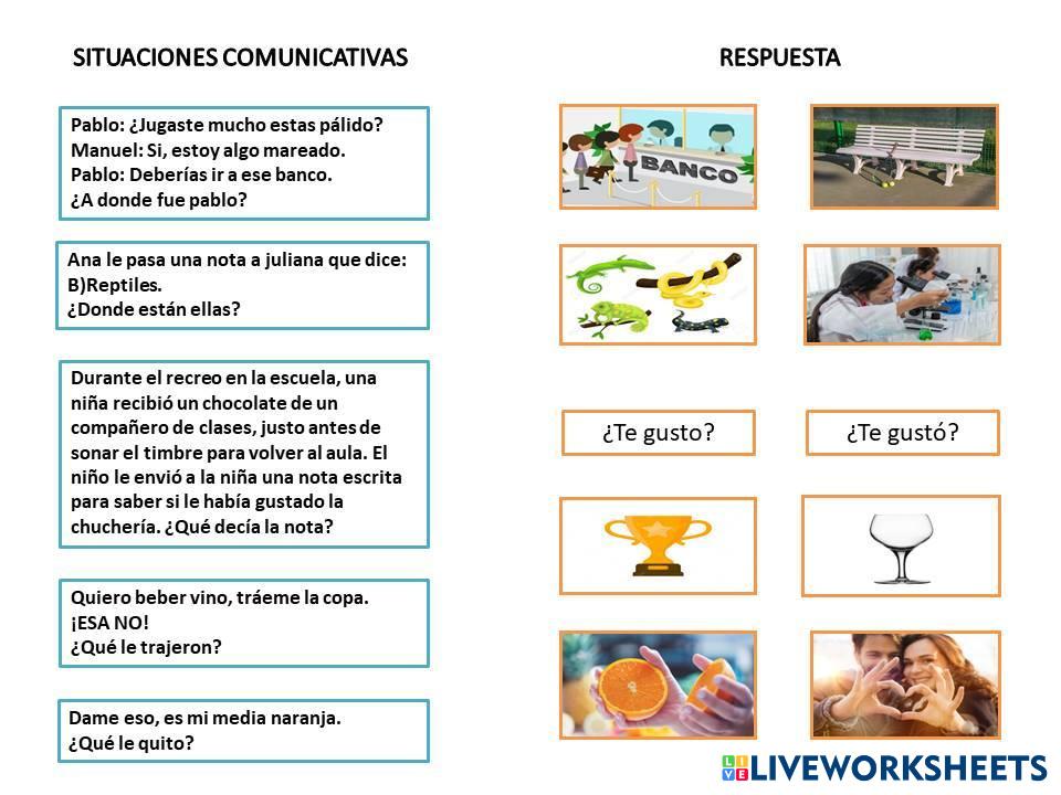 Responde la pregunta de las situaciones según el contexto. | Live ...