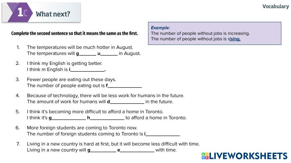 1C HOMEWORK 7208350 | renrhedd | LiveWorksheets