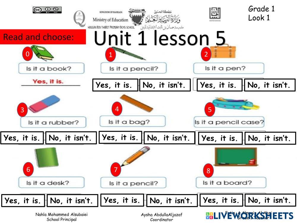 unit 1 lesson 5 | Live Worksheets