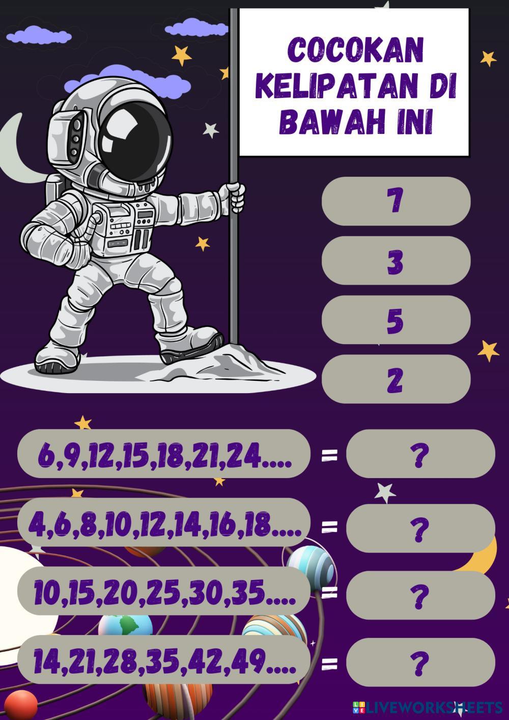 KPK (kelipatan persekutuan terkecil) | Live Worksheets